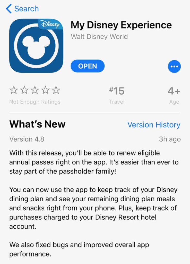 My Disney Experience App Update Brings AP Renewal, Dining Plan & Credit ...